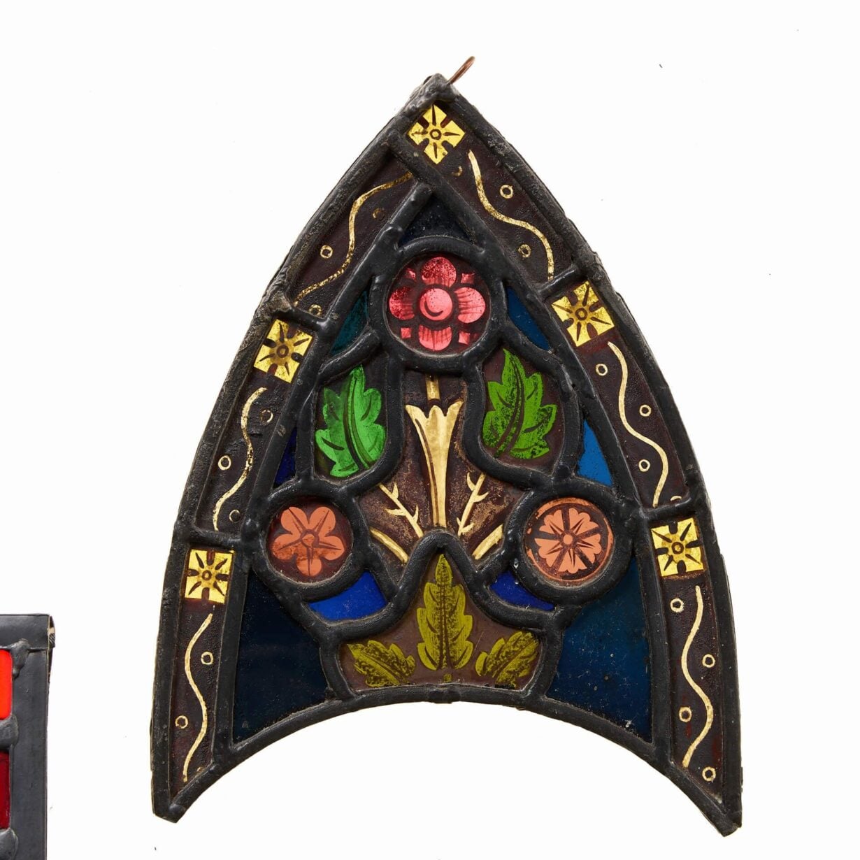 Set of 3 Small Reclaimed Stained Glass Window Panels | UK Architectural ...