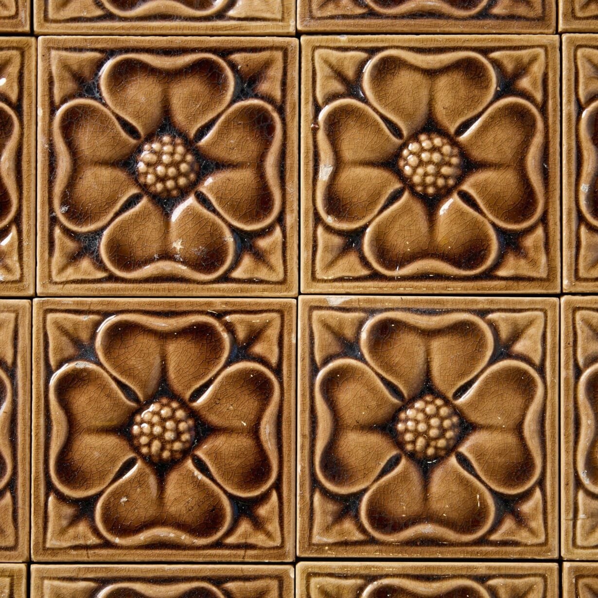 Set of Reclaimed Glazed Carter Tiles | UK Architectural Heritage