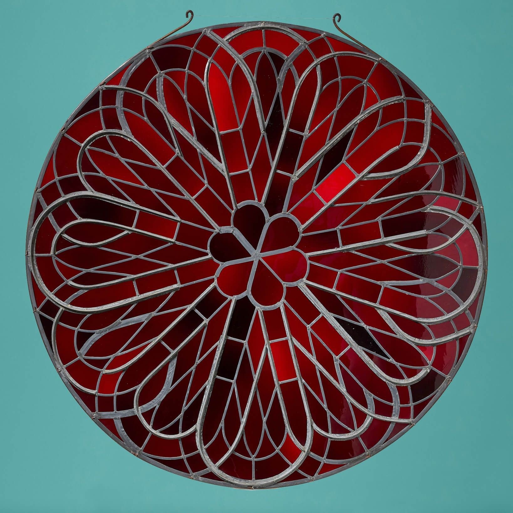 Large Gothic Style Red Stained Glass Roundel ø140cm | UK Architectural ...