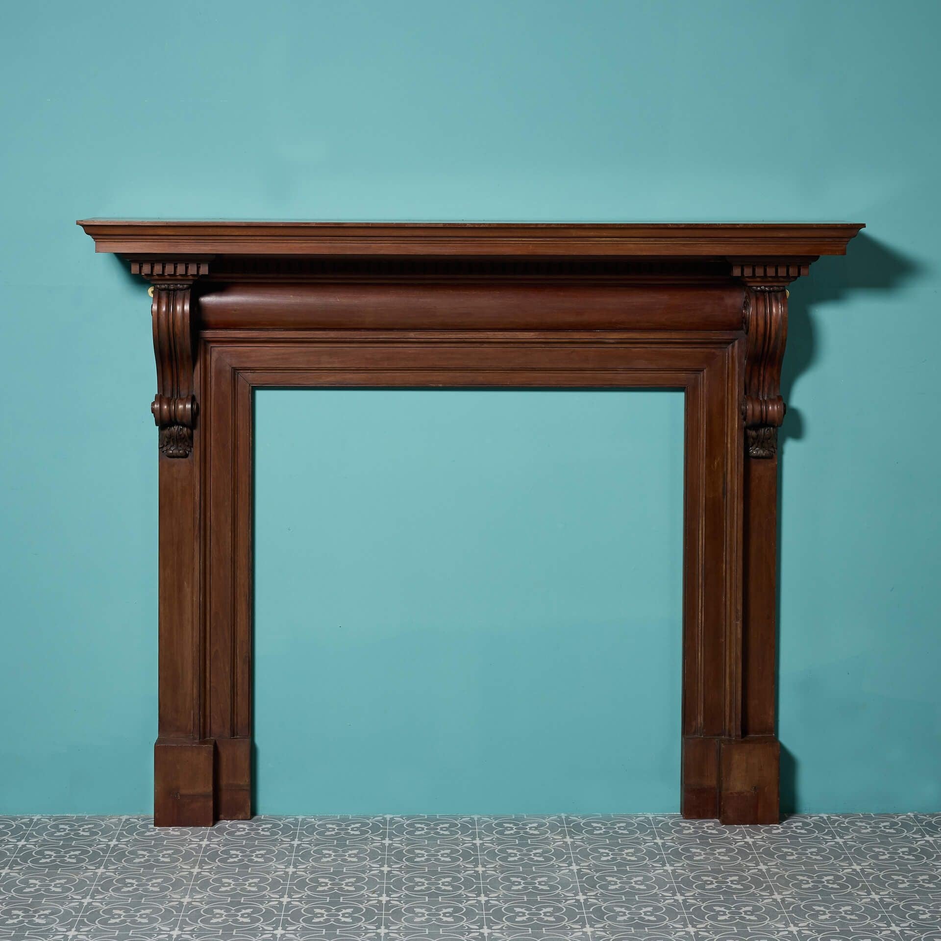 Large Antique English Mahogany Fireplace | UK Architectural Heritage
