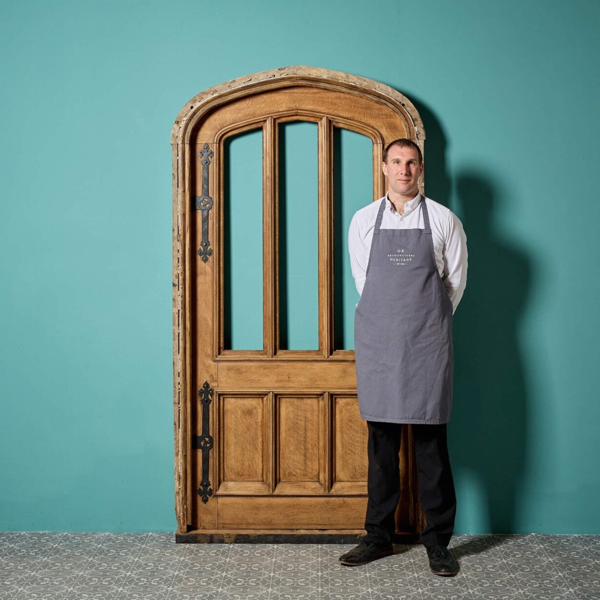 English Gothic Revival Oak Arched Exterior Door for Glazing | UK ...