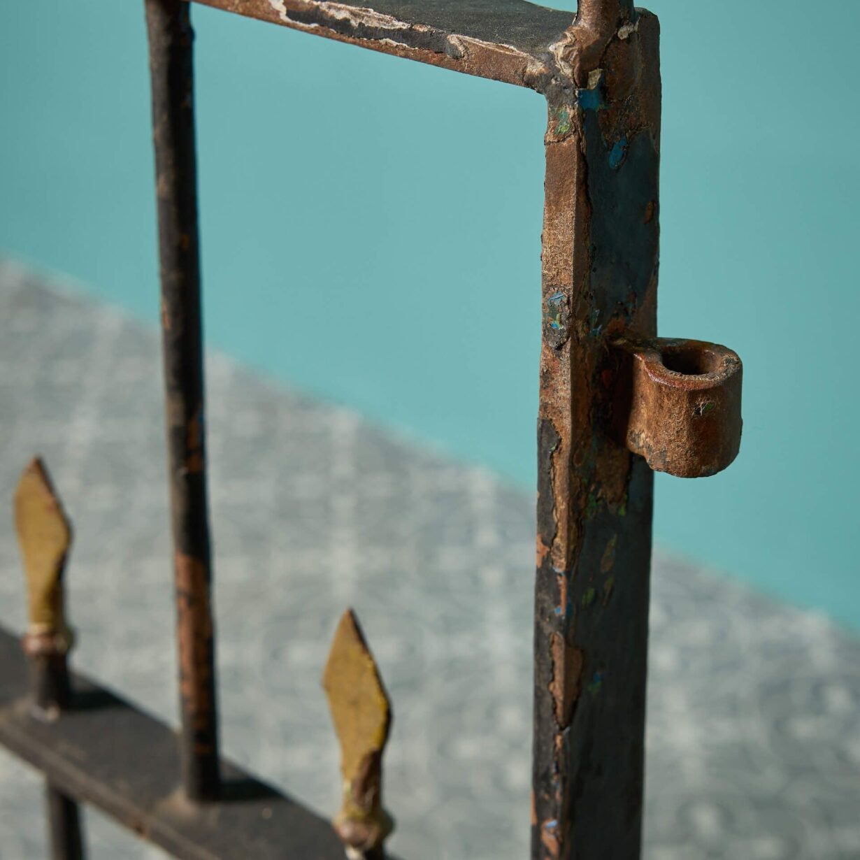 Antique Wrought Iron Gate with Gold Arrowhead Finials | UK ...
