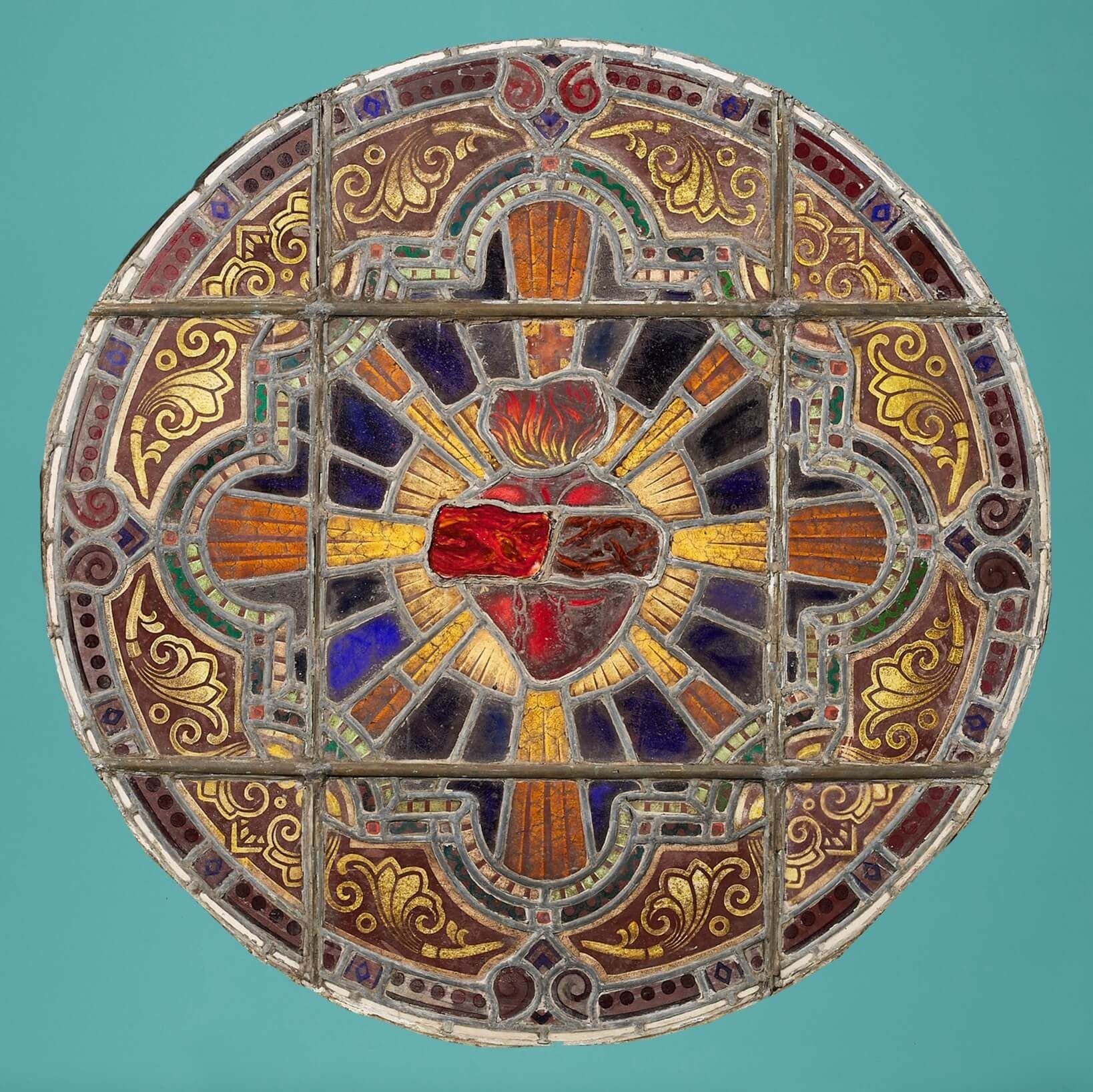 Large Ecclesiastical 19th Century Roundel Stained Glass Panel | UK ...