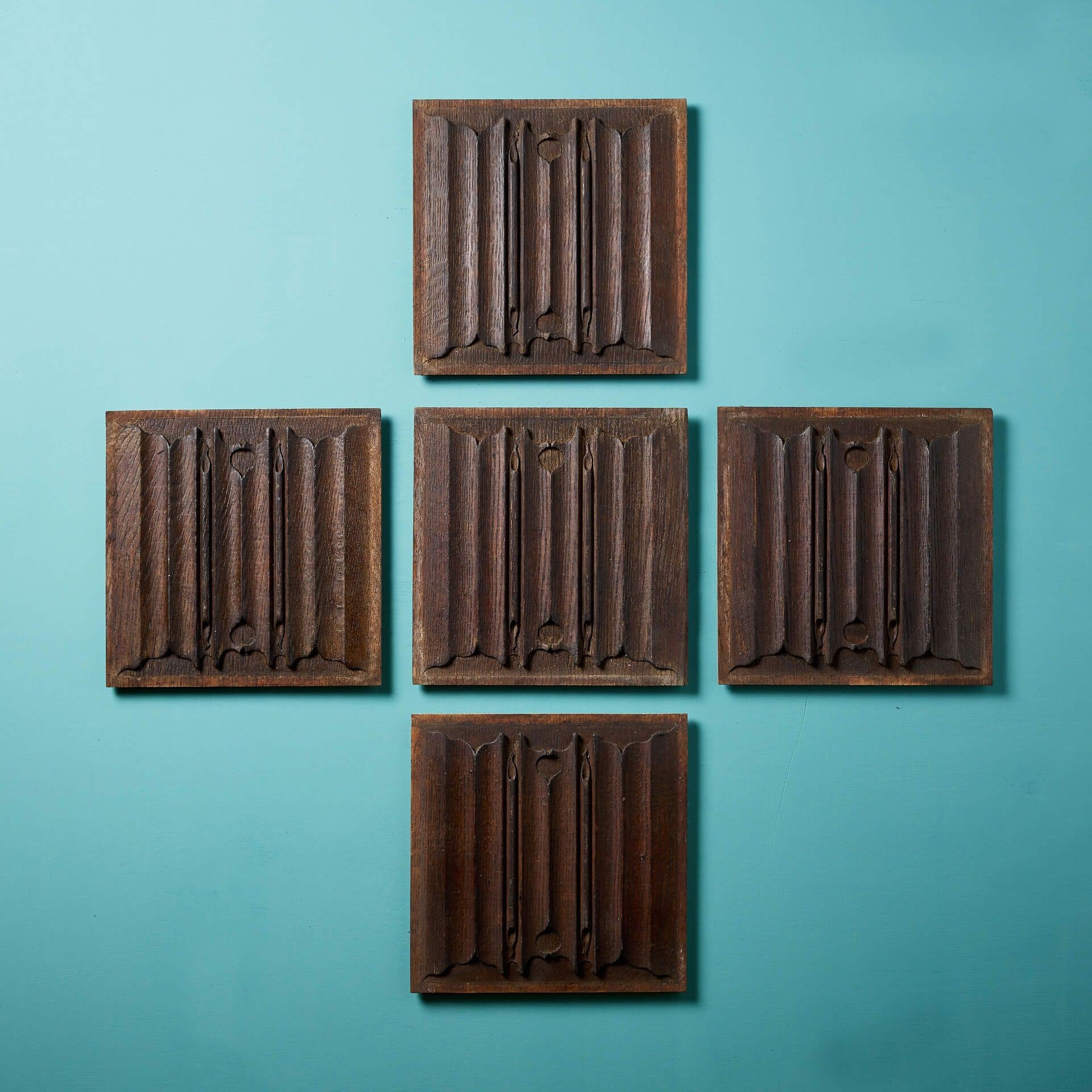 Set of 19th Century Carved Oak Linen Fold Panels | UK Architectural ...