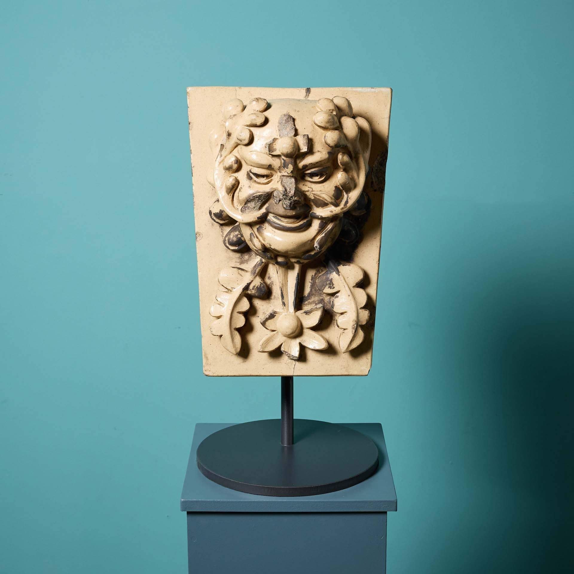 Antique Glazed Terracotta Green Man Keystone by Lipscombe & Co | UK ...