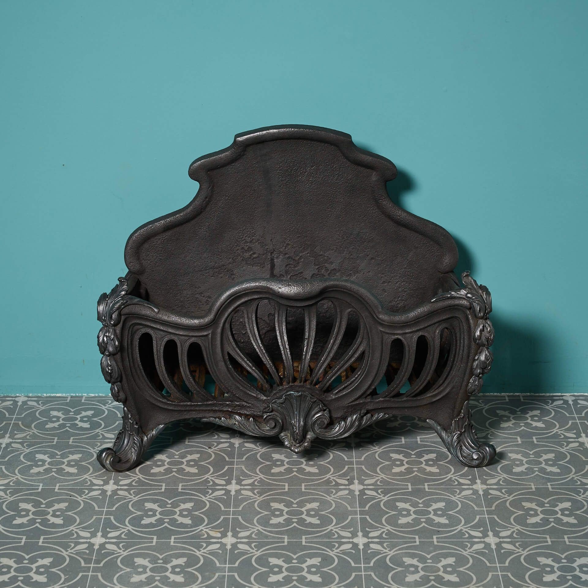 Antique Rococo Style Cast Iron Fire Grate | UK Architectural Heritage