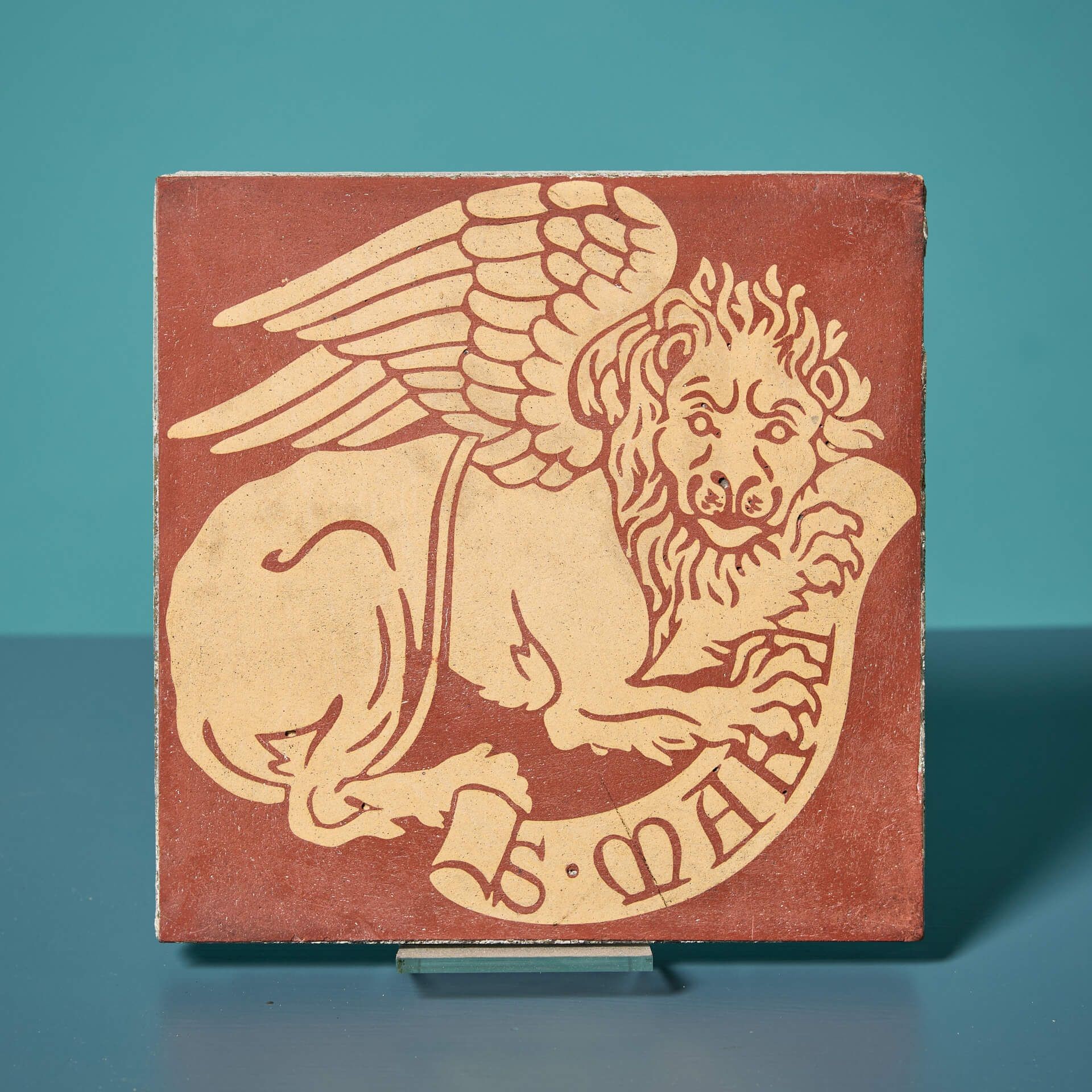 A. W. N. Pugin 'Lion of St Mark' 6-Inch Encaustic Tile by Minton | UK ...