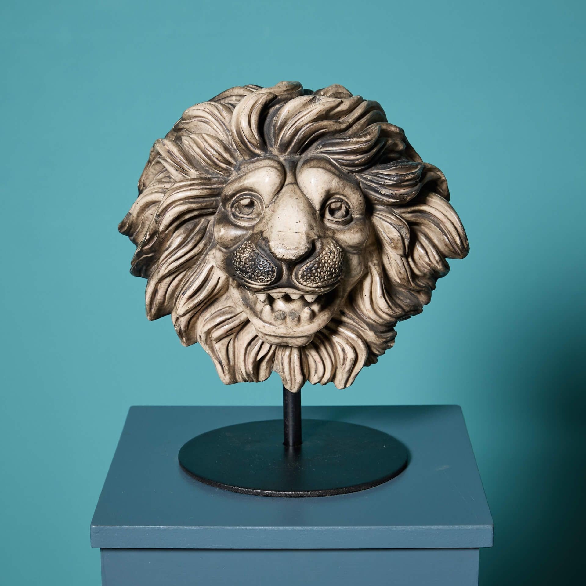 Glazed Antique Lion Mask Attributed to LEFCO | UK Architectural Heritage