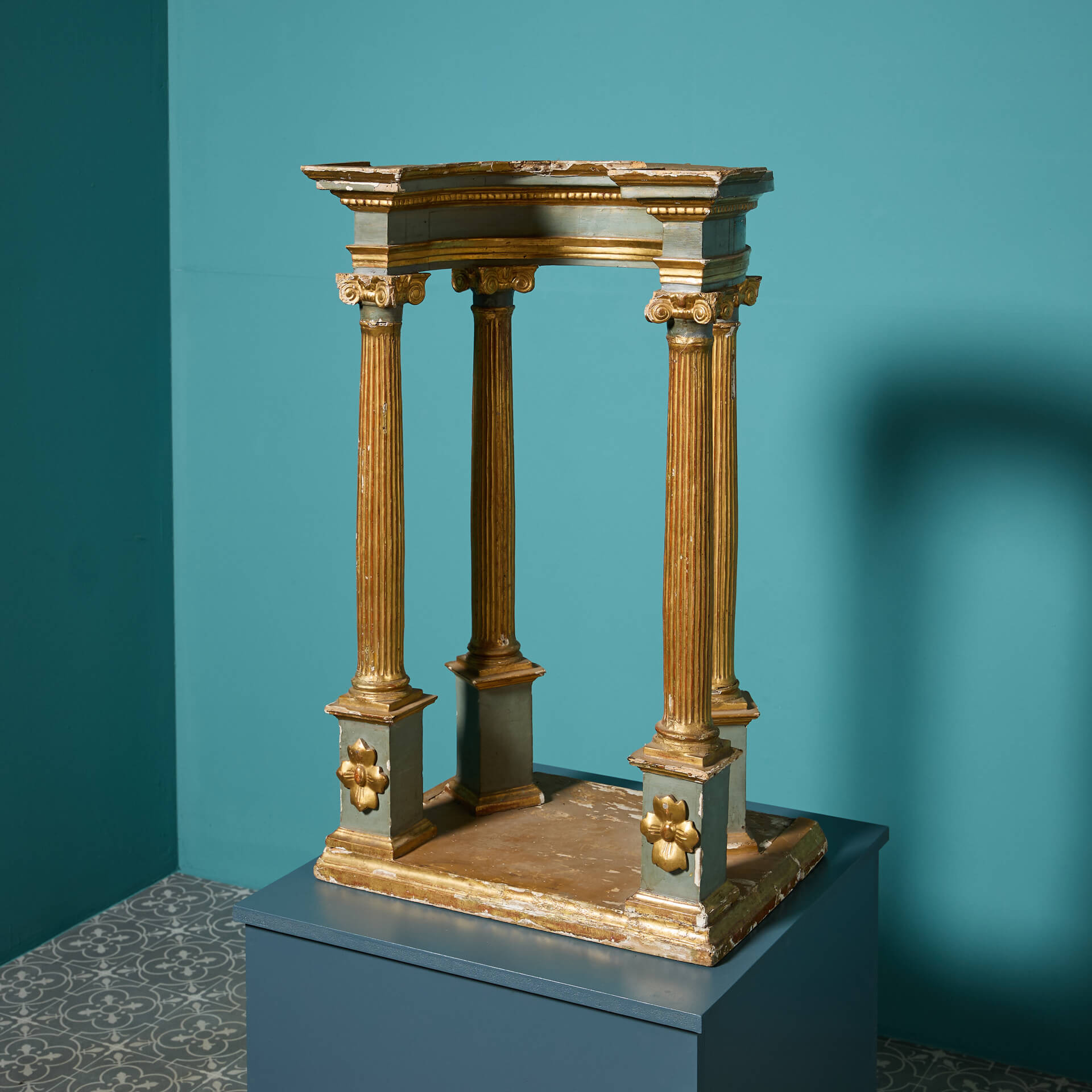 18th Century Grand Tour Curved Ionic Column Model or Decorative Niche ...