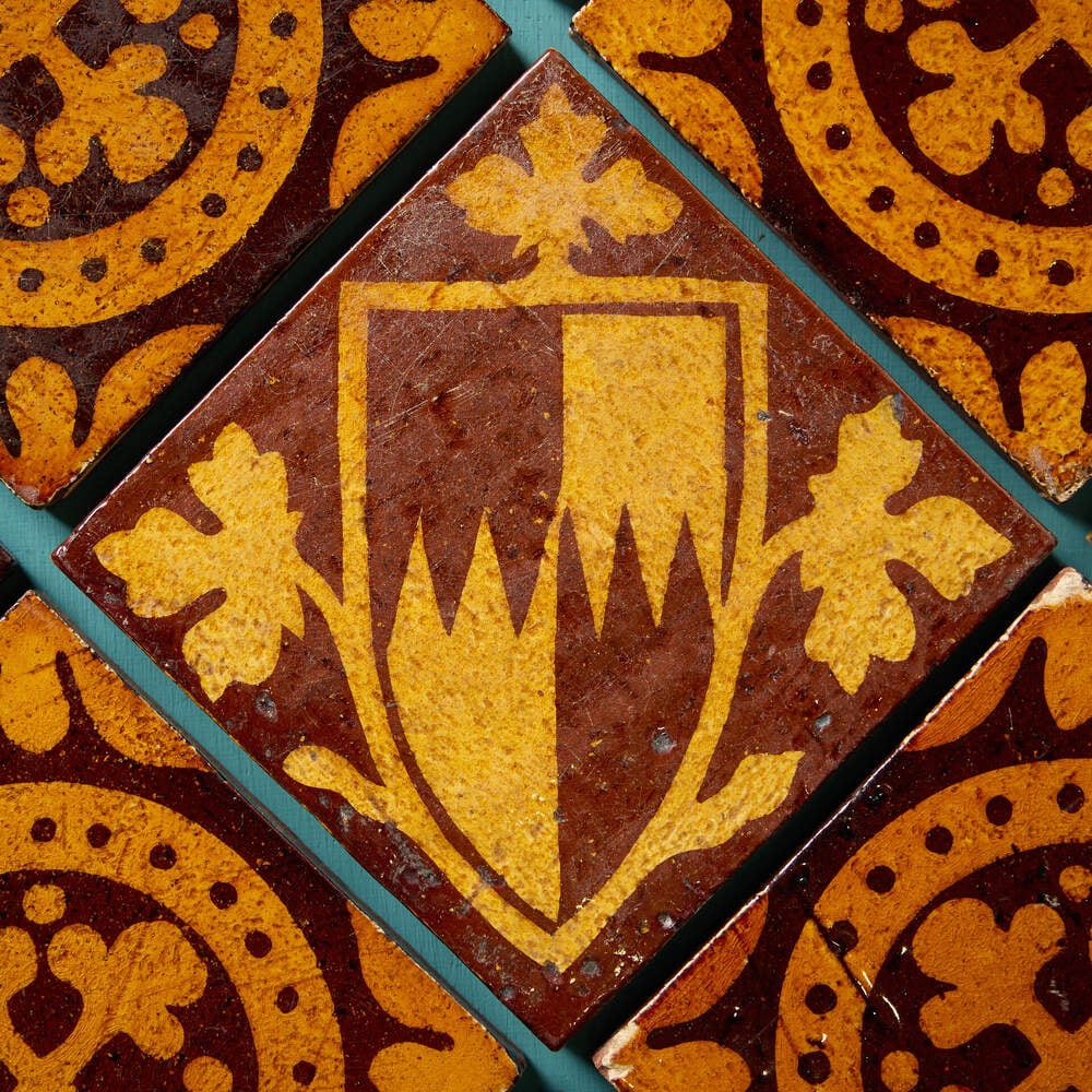 Set of 9 Craven Dunhill Encaustic Tudor Revival Style Tiles | UK ...