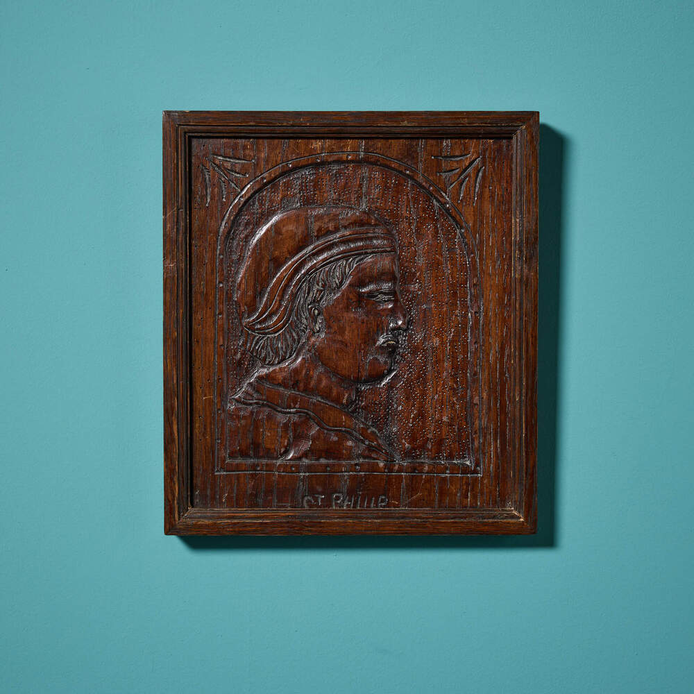 18th Century Medieval Style Carved Oak Portrait Panel of St Philip | UK ...