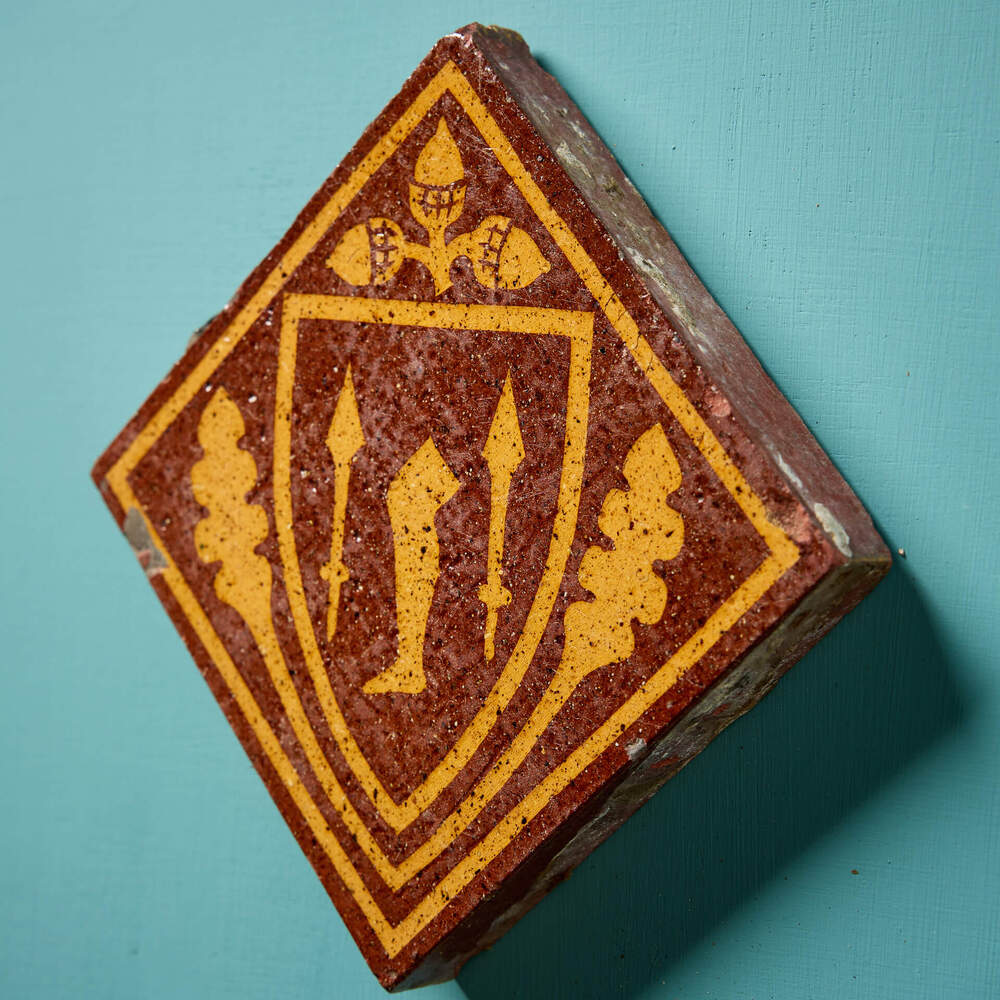 W. Godwin English Encaustic Coat of Arms Tile | UK Architectural Heritage