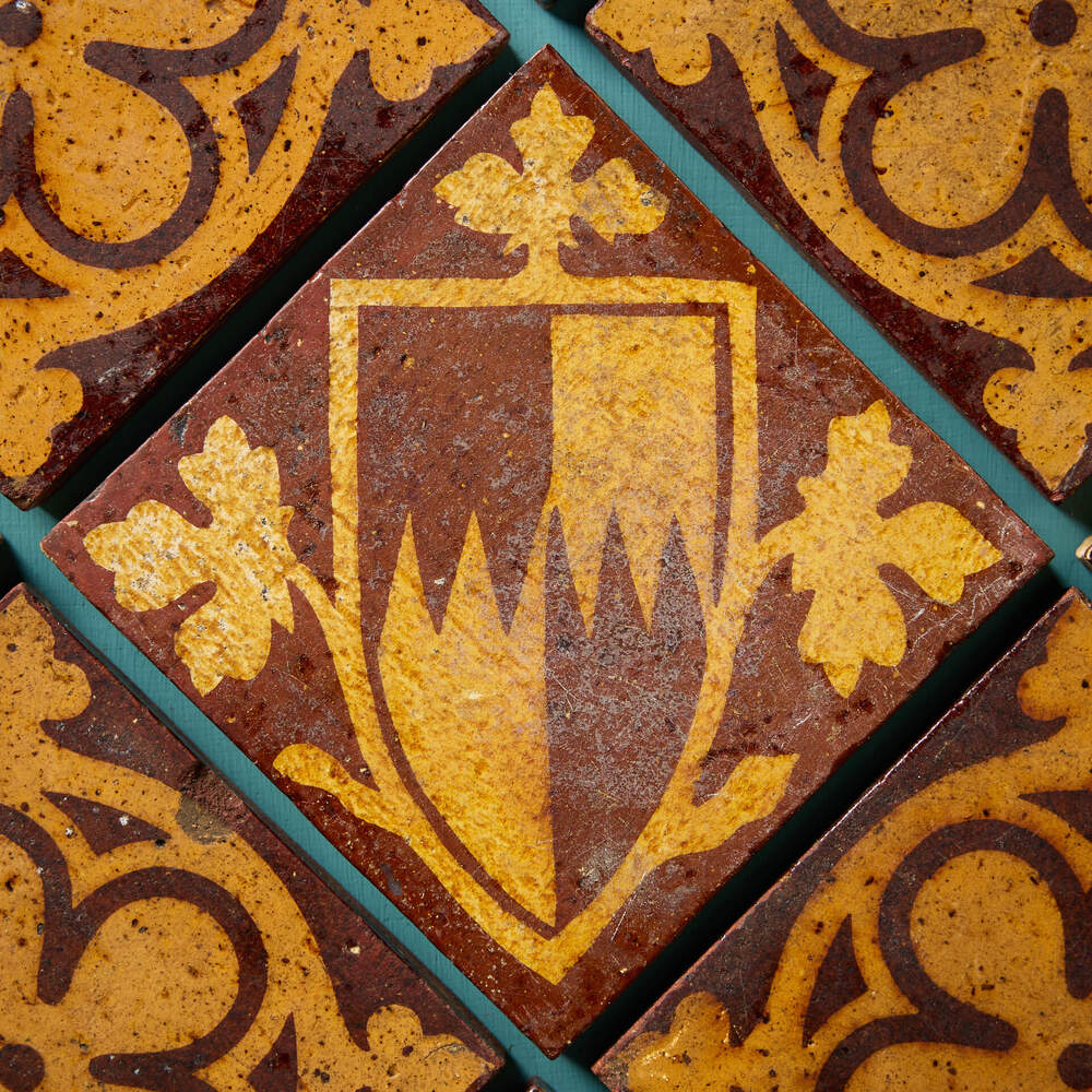 Set of 9 Antique English Encaustic Tiles by Godwin & Craven Dunhill ...