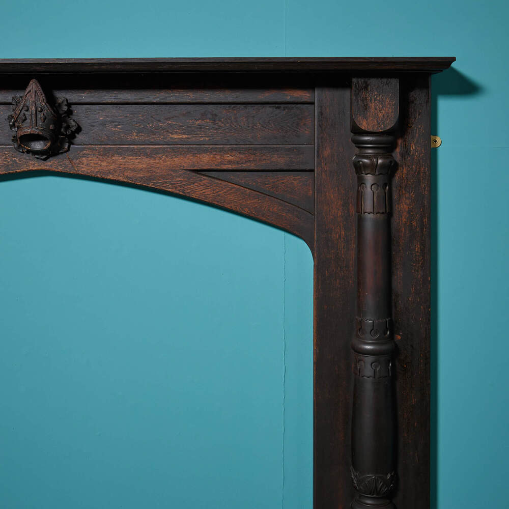 19th Century Ecclesiastical Oak & Mahogany Fireplace | UK Architectural ...