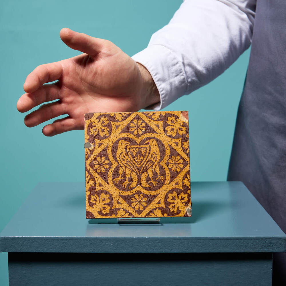Tudor Revival Glazed Encaustic Tile by Godwin | UK Architectural Heritage
