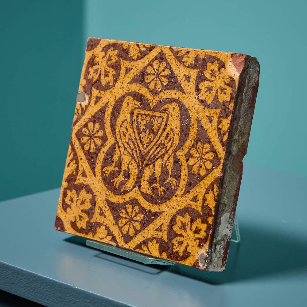 Tudor Revival Glazed Encaustic Tile by Godwin | UK Architectural Heritage