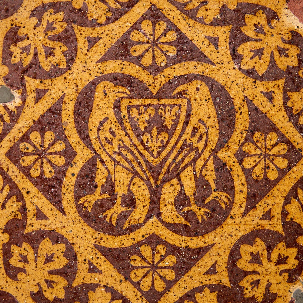 Tudor Revival Glazed Encaustic Tile by Godwin | UK Architectural Heritage