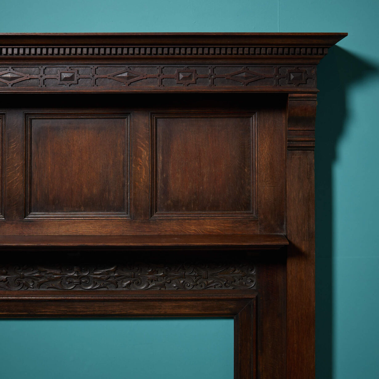 Antique English Oak Jacobean Revival Fireplace | UK Architectural Heritage