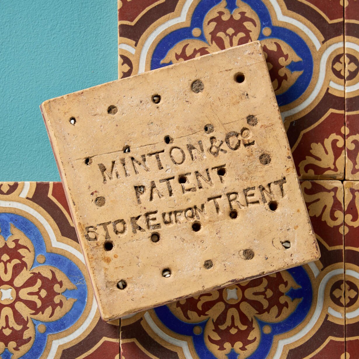 Set of 9 Encaustic Floral Antique Tiles Minton & Co | UK Architectural ...